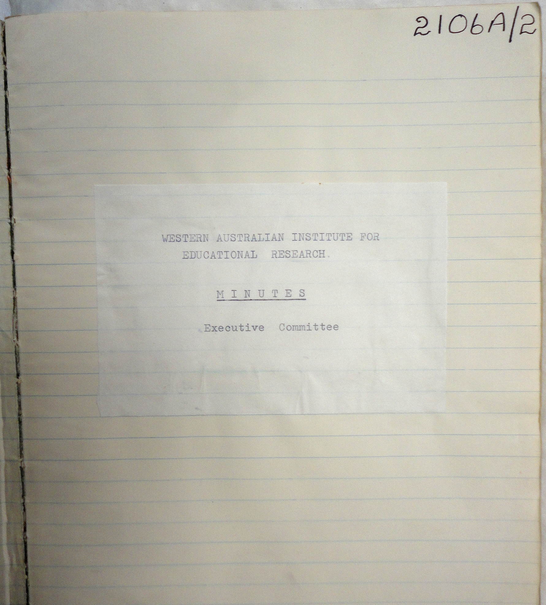 WAIER: Contents of Minute books 1929-1963